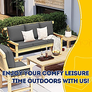 AAAAAcessories Outdoor Deep Seat Cushions for Patio Furniture, Water-Resistant Replacement Patio Chair Cushions Set of2,24 x24 x 5 inch, Darker Gray