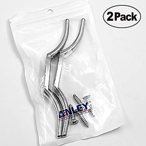 Anley 2 PCS Silver FlagPole Halyard Rope Cleat Hook - 6 Inch Rust Free Zinc Alloy - Mounting Screws Included