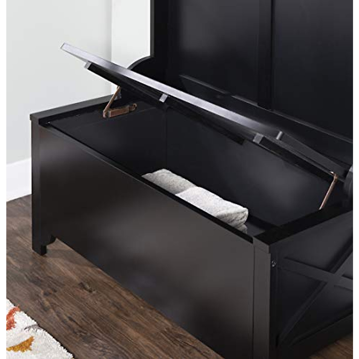 Linon Home Decor Anna Hall Tree-Wide Bench, Black