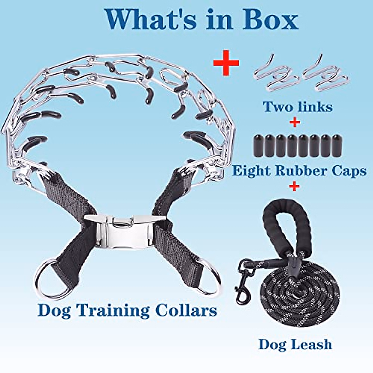 Prong Collar for Dogs, Pinch Collar for Dogs, Adjustable Dog Training Collar with Metal Quick Release Buckle for Small Medium Large Dogs (M Neck: 15"-18''