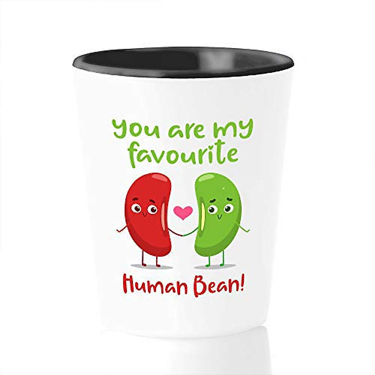 Bubble Hugs Relationship Shot Glass 1.5oz - You Are My Favourite Human Bean - Birthday Boyfriend Foodie Funny Couples Anniversary