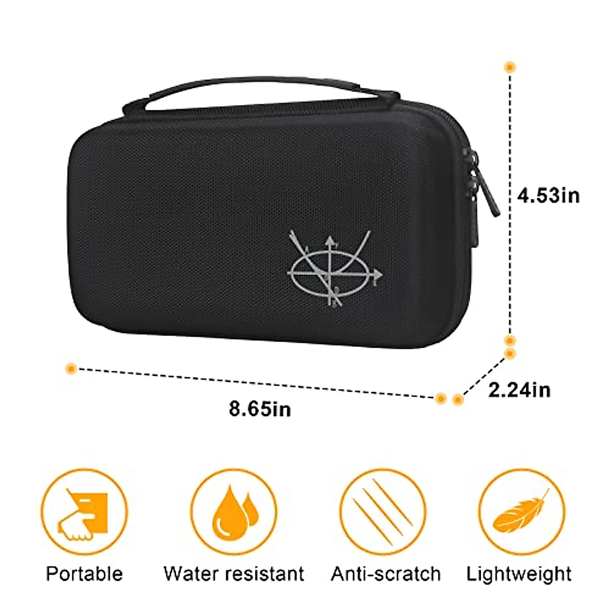 Elonbo Carrying Case for Texas Instruments TI-Nspire CX II CAS/CX II/CX/CX CAS Color Graphing Calculator, Extra Zipped Pocket Fits Charging Cable, Charger, Manual, Black