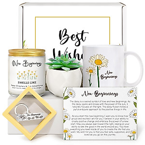 New Beginnings Box Gifts for Women, Farewell Gifts For Coworkers, Self, New Job Going Away Break Up Divorce Goodbye Good Luck Gift Basket, Self Care Gifts for Women Her Best Friends Sister Mom