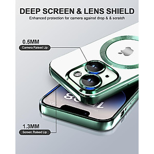 BOTOER Magnetic Matallic Glossy Designed for iPhone 14 Phone Case with Full Camera Protection [Compatible with MagSafe] for Women Girls Phone Case (6.1")-Purple