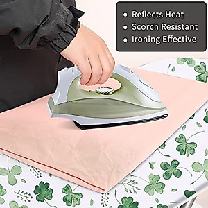 Ironing Board Cover and Pad, Heat Reflective & Stain Resistant Standard Full Size 15x54 Thick Padding Heavy Duty Iron Board Replacement Cover with Elastic Edge 4 Adjustable Fastener Straps