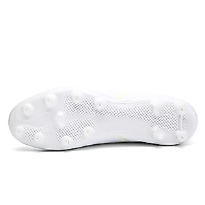 Men's Soccer Boots Football Cleats AG Hightop Football Shoes Athletic Indoor Outdoor Comfortable Soccer Shoes White