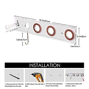 Floatant Wall Mount Hair Dryer Holder for Dyson Supersonic, Acrylic Organizer for Storage Attachments, Wall Mounted Rack with Hook for Accessories Nozzles,Wide-Tooth Comb,Diffuser(Transparent)