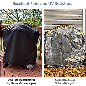 Grisun 7113 Grill Cover for Weber Q100/Q1000/Q200/Q2000 Grills with Portable Cart, Anti-Fade Waterproof Grill Cover for Weber Q2400/Q2200/Q1200/Q220/Q120 Grills, Full Length, Black