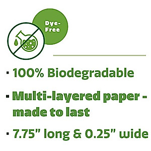 Kraft Paper Drinking Straws [200 Pack] 100% Biodegradable & Ink-free