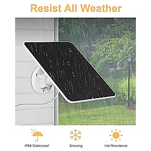 HXVIEW 6W Solar Panel for Security Camera, 5V Solar Panel Charger for Micro USB & USB-C Port Outdoor Camera, 20% Efficiency Than 5W, 360° Adjustable & IP66 Waterproof