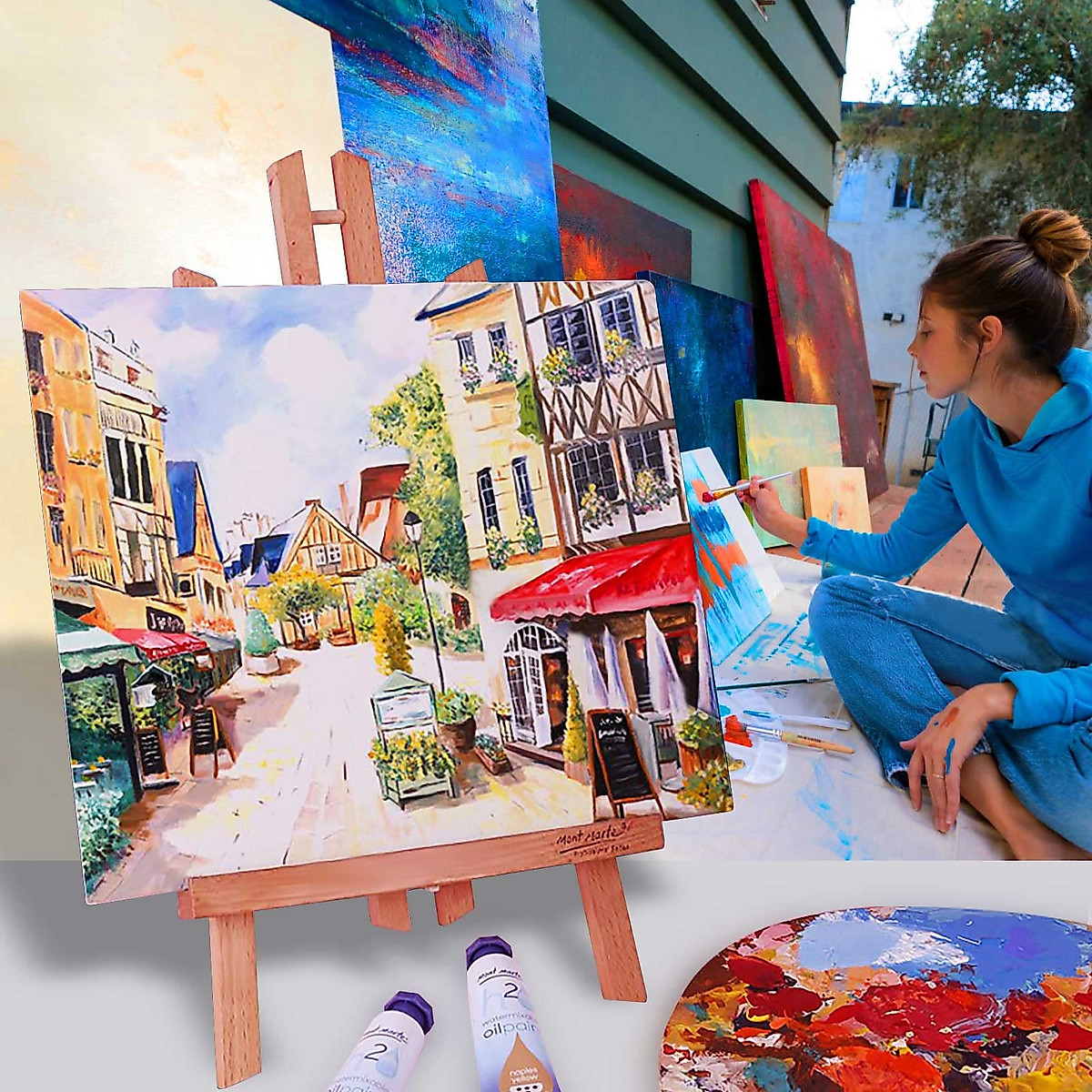 Canvas Panels 12x16 Inch 12-Pack, 10 oz Primed 100% Cotton Canvases for Painting, White Blank Flat Canvas Board for Oil Acrylics Watercolor Tempera Paints