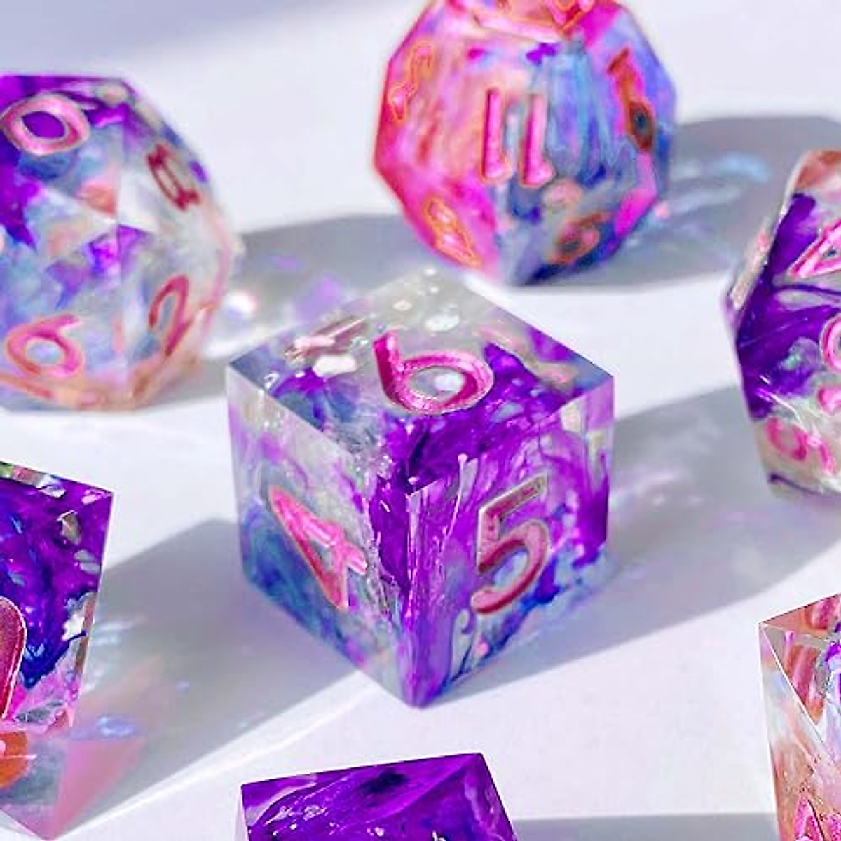 BABORUI Dice Molds for Resin, 7 Shapes DND Dice Resin Mold Silicone, Integrated Polyhedral Dice Silicone Molds for Making DND Dice Set Table Board Game