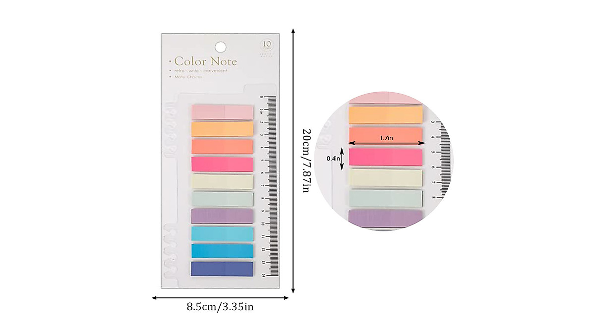 1200 Colorful Sticky Tabs with Ruler - Perfect for Organization & Notes