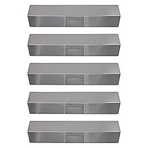 5-Pack BBQ Grill Heat Shield Plate Tent Replacement Parts for Brinkmann 810-8411-5 - Compatible Barbeque Stainless Steel Flame Tamer, Guard, Deflector, Flavorizer Bar, Vaporizer Bar, Burner Cover 15"