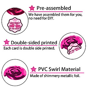 Yingoto 20 Pcs Breast Cancer Awareness Decorations Hanging Swirls, NO-DIY Breast Cancer Decorations, Breast Cancer Decorations for Party Swirls Glitter Foil Ceiling Swirls for Breast Cancer