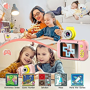 Kid Camera,ARNSSIEN Camera for Kid,2.4in IPS Screen Digital Camera,180°Flip Len Student Camera,Children Selfie Camera with Playback Game,Christmas/Birthday Gift for 4 5 6 7 8 9 10 11 Year Old Girl Boy