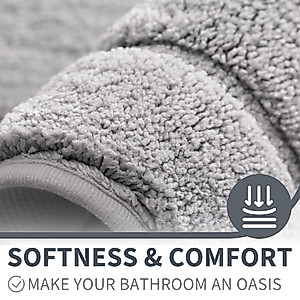 GRANNY SAYS Gray Bathroom Rugs, Bath Mats for Bathroom Non-Slip, Super Soft and Water Absorbent, Microfiber Bath Rugs, Machine Wash Dry, Bathroom Rugs for Bathroom Floor, Tub and Shower, 16" x 24"