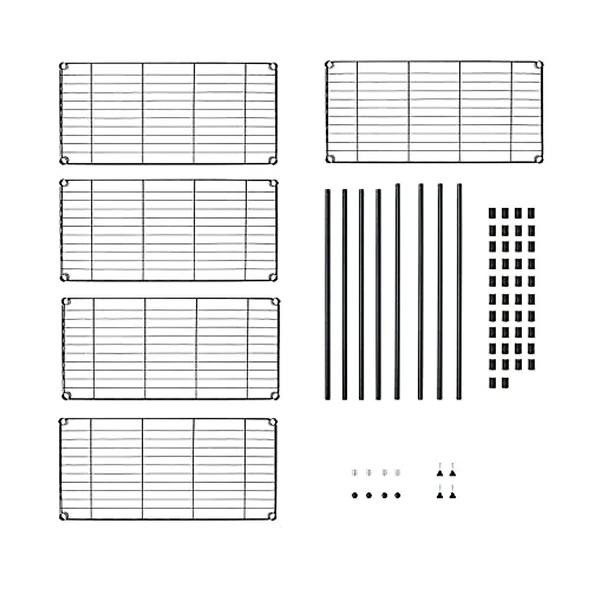 5 Tier Wire Shelving Unit Storage Rack, Metal Heavy Duty Utility Organizers, Organization Units for Products Plant Pantry, Garage, Laundry Racks Durable Shelf Stand,14"W x 30"L x 60"H, Black