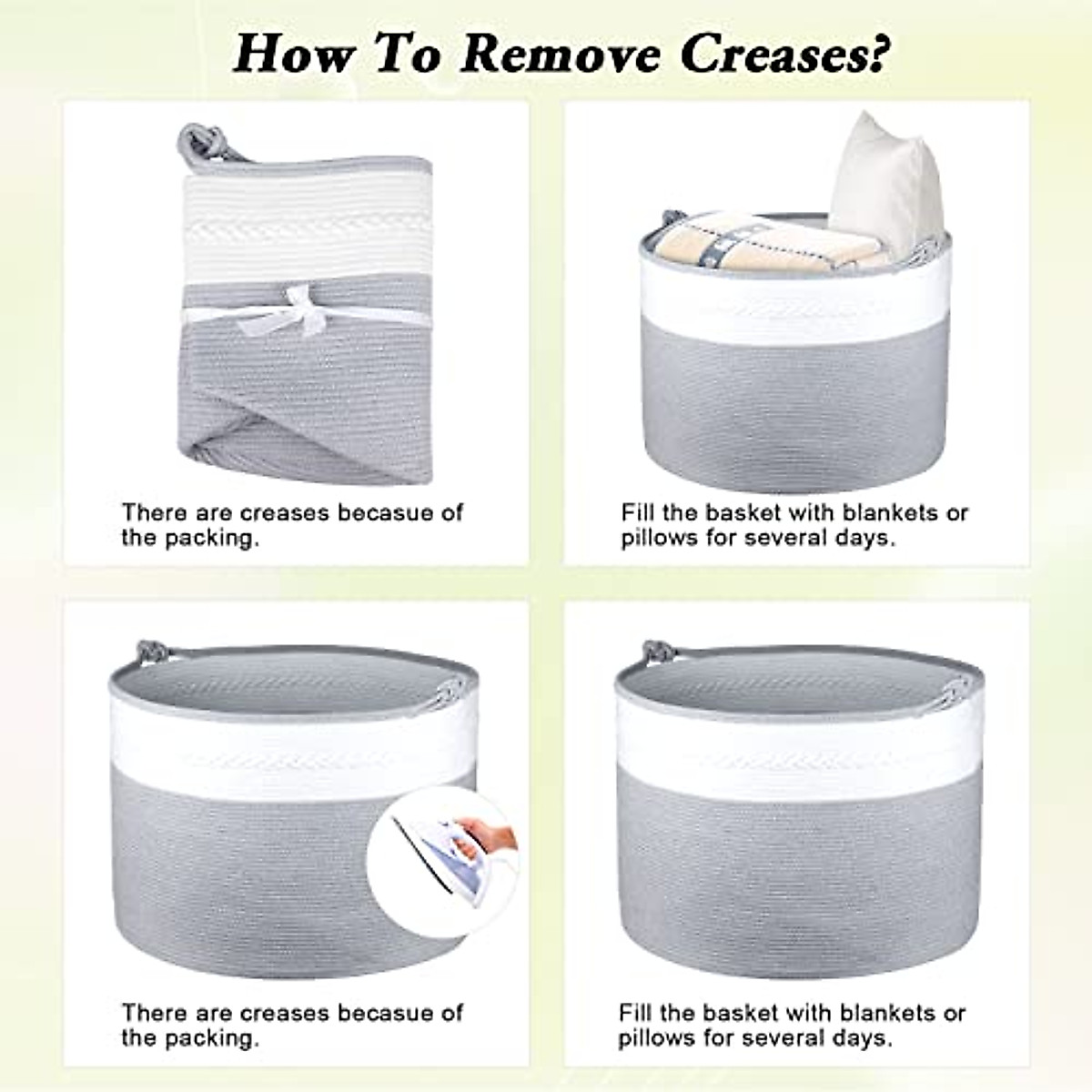 XXXXL Extra Large Cotton Rope Basket, AivaToba 22" x 22" x 16" Blanket Storage Basket, Toy Storage Basket, Decorative Sturdy Storage Basket with Handles in Living Room