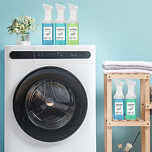 Laundry Detergent Dispenser Bottle 53oz with Label,4 Pack Liquid Laundry Dispenser,Plastic Detergent Dispenser for Laundry Room Organization and Storage,White Lid