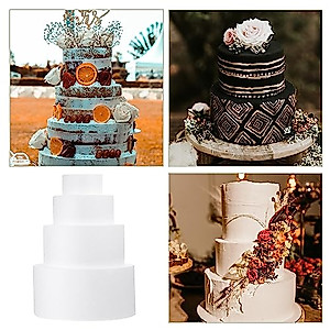 Abaodam 4pcs Cake Embryo Model Foam Cake Model Cake Foam Cake Decorating Stand Cilindros Para Decoraciones De Fiestas Piec Cake Decorating Model Foams With Cover White Decorative Frame