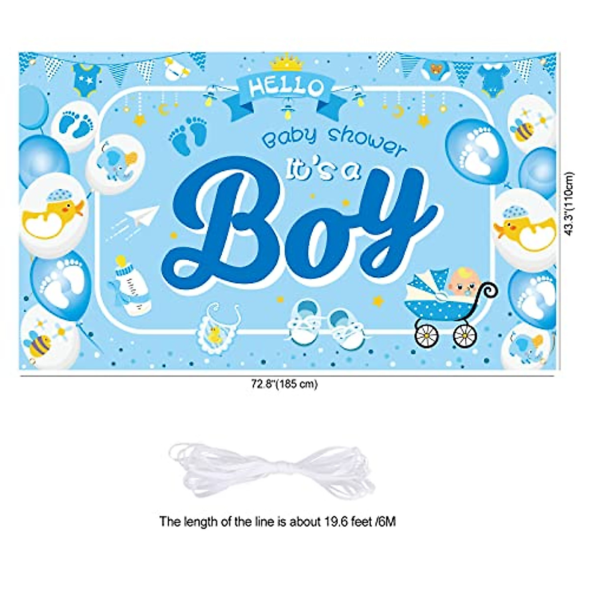 DPKOW It's a Boy Banner for Boy Baby Shower Decoration, Baby Shower Indoor House Decoration, Baby Shower Backdrop Decoration Wall Room Baby Shower
