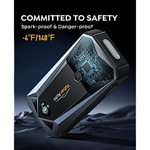 YaberAuto 3000A Car Battery Jump Starter for 9.0L Gas/8.0L Diesel Engines, Portable Car Jump Starter Battery Pack, 12V Jump Box Car Battery Jumper with Extended Jumper Cables, Fast Charge, Lights