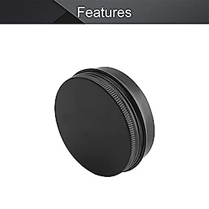 Othmro 6pcs 2oz Metal Round Tins Aluminum Tin Cans Containers with Screw Lid, 68 * 25mm(DxH) Black tin cans for Salve, Spices, Lip Balm, Tea or Candies 60ml