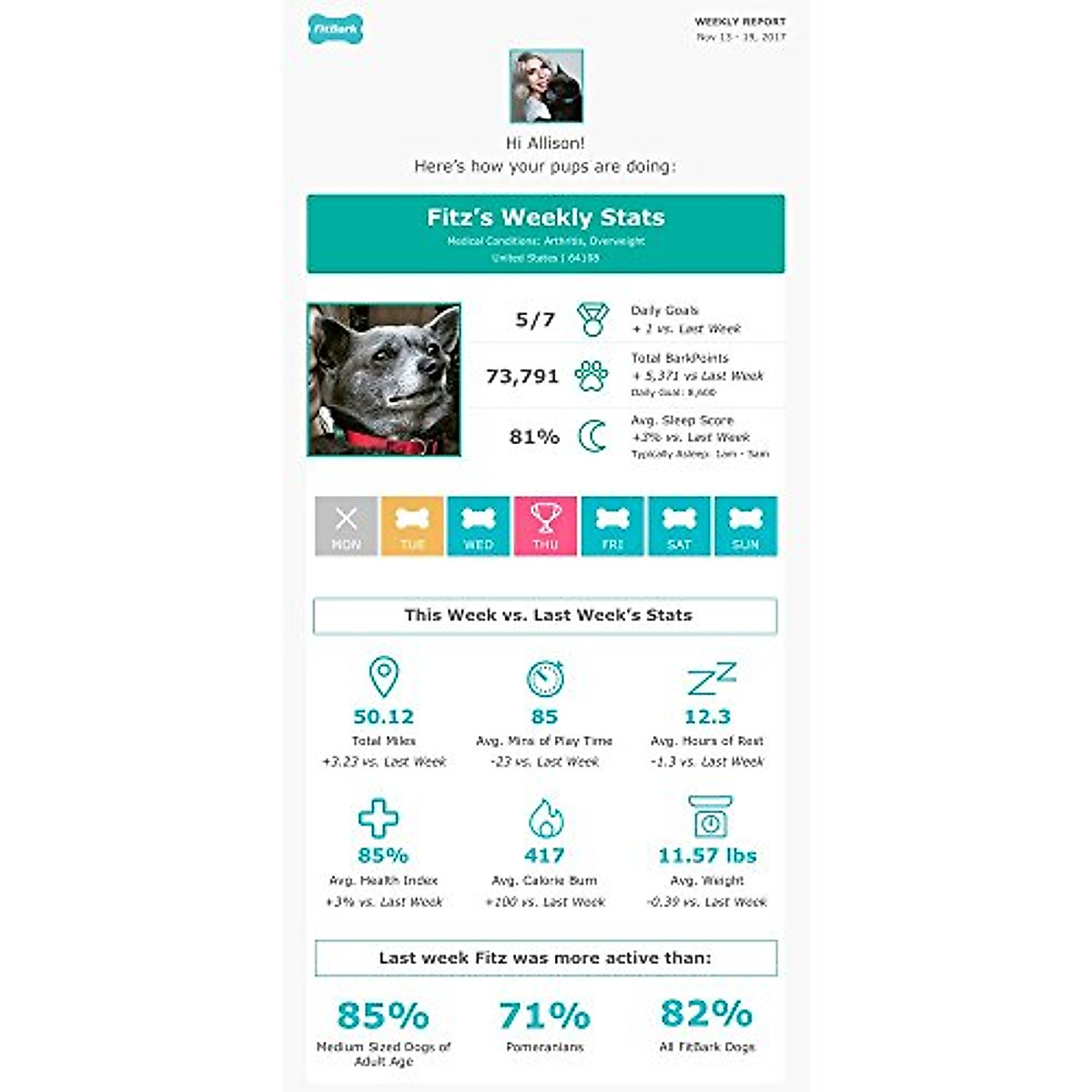 FitBark 2 Dog Activity Monitor | Health & Fitness Tracker for Dogs | Waterproof, Small & Leightweight (10 g) | Not a GPS Tracker