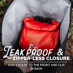 IceMule Pro Dry Pack – Water Resistant Nylon Food Storage Pouch Dry Bag, Perfect for Keeping Lunch Dry While Hiking, Camping, and Beach-Going, 10 Liter, Red