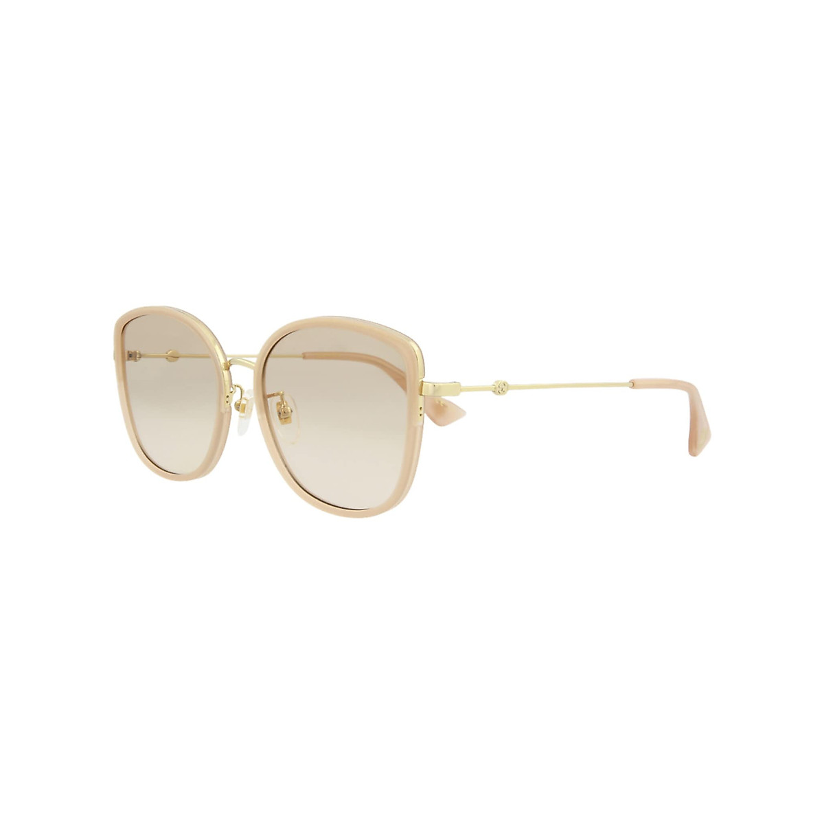 Gucci Square/Rectangle Sunglasses Nude Gold Pink Luxury Eyewear Made In Japan Metal Frame Designer Fashion for Everyday Luxury