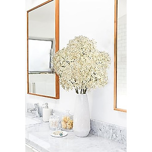 3 Bundles Artificial Fall Flowers Crown Flowers 28” Long Stem Fake Fall Flowers Faux Autumn White Flowers for Home Floral Arrangement Wedding Thanksgiving Party Table Centerpieces Decorations