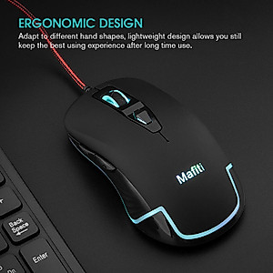 mafiti Wired Mouse, Computer Mouse for Laptop Notebook Desktop USB RGB Mice 3200DPI