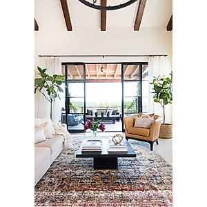 Loloi Anastasia Rug Slate & Multi 5'-3" x 7'-8" Area Rug– Ornate & Traditional Designed Area Rugs for Living Room, Bedroom, Entryway & Hallway, No Shed High Traffic Area Home Decor Rug