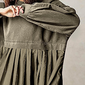 Track Womens Oversized Sweatshirt Dress Casual Long Sleeve Crewneck Pullover Tops Loose Short Flowy Pleated Mini Dress 2023 Men Comfy Travel Outfits for Women