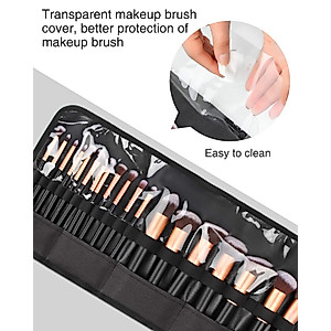 OCHEAL Makeup Brush Holder,Makeup Brush Organizer,Travel Makeup Brushes Bag Cosmetic Bags Pouch for Women Cosmetic Brushes Makeup Artist -Brushes Not included