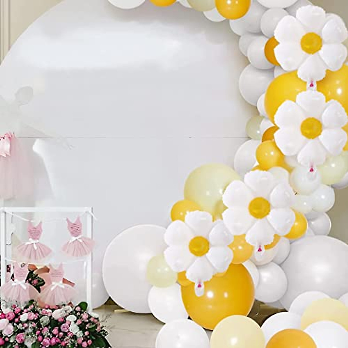 White Daisy Balloon - Daisy Baby Shower, Daisy Bridal Shower, White Wedding, Daisy Balloon Garland, Two Groovy, Five is a Vibe, Groovy One Decoration (DAISY BALLON)