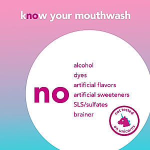 Hello Kids Mouthwash with Unicorn Bubble Gum Flavor, Alcohol Free Mouthwash for Kids with Fluoride, Safe for Ages 6 and Up, Anticavity, Vegan, No Alcohol, No Dyes, 3 Pack, 16 OZ Bottles