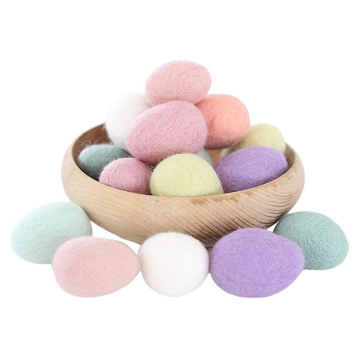 Pastel Easter Felt Eggs- 100% wool felt- choose 6 or 12 count- by Sheep Farm Felt