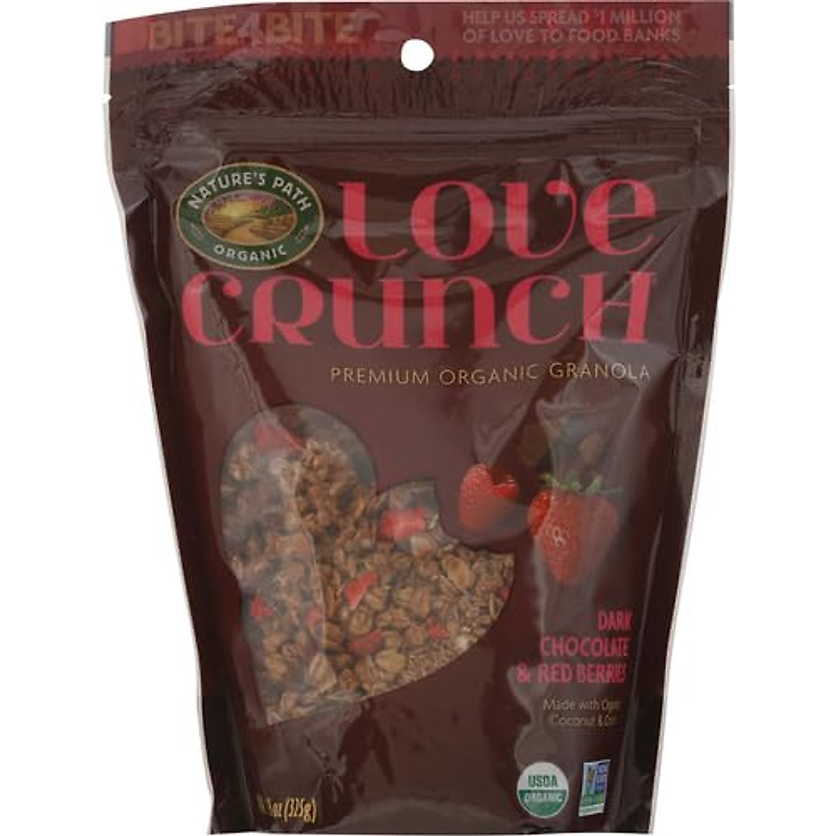 Love Crunch Organic Dark Chocolate and Red Berries Granola, 11.5 Ounce, Non-GMO, Fair Trade, by Nature's Path