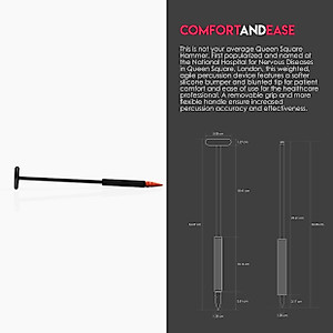 MDF Instruments, Queen Square Neurological Reflex Hammer with Pointed tip for Superficial responses - Free-Parts-for-Life & Lifetime Warranty - Black (MDF545-11)