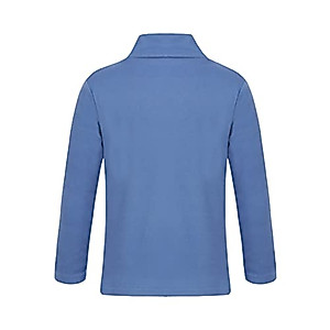 YiZYiF Kids Base Layer Tops Thermal Underwear Boys Girls Long Sleeve Mock Neck Winter Warm Shirts Baselayer T-Shirts Blue 9-10 Years
