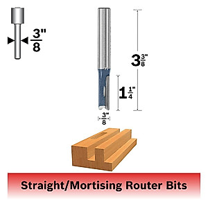 Bosch 85228M 3/8 in. x 1-1/4 in. Carbide Tipped 2-Flute Straight Bit