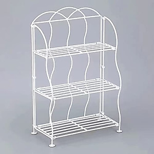 TOBEFORT Spice Rack Organizer for Cabinet, 3-Tier Expandable Countertop Seasoning Rack, Bottle Organizer and Storage for Bathroom Home Kitchen Pantry and Office, Metal, White