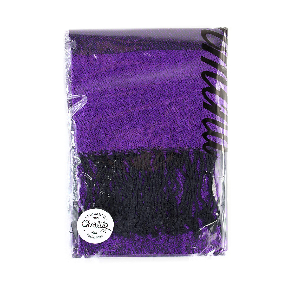 PASKMLNA Paisley Jacquard Pashmina Shawl Wrap Scarf Stole (Purple-black01872)