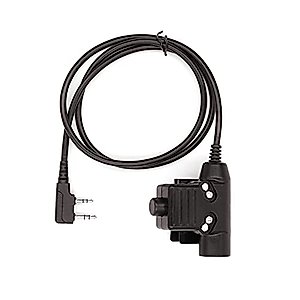 WODASEN Tactical U94 PTT Adapter Push to Talk Button Walkie Talkie Headset Connector Cable for Baofeng UV-3R UV-5R BF-888S Kenwood TK-308 TK-320 TK-2312 TK-3212 2 Pin Jack Two Way Radio Civilian Type