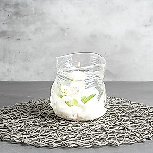 22 Ounce Glass Zipper Bag, 1 Large Glass Bag - Realistic Crinkled Edges, Serve Candy, Popcorn, or Nuts, Clear Glass Bag Bowl, Dishwasher-Safe, Flat Base - Restaurantware