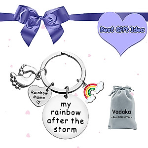 New Mom Jewelry Gifts Mom to Be Gift Keychain Inspirational Jewelry Rainbow Jewelry Pregnancy Announcement Baby Announcement Gifts My Rainbow After The Storm,Encouragement Gift