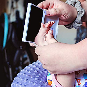 Hiverst Baby Keepsake Frame Kit, Shatterproof Baby First Year Frame in Delicate Package- Ideal Personalized Newborn Baby for Baby Shower, with Ink Pad Stamp & Stencil, 14.5" x 8.5"