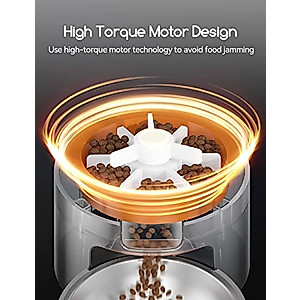 Automatic Cat Feeders, Meowant 4L/6L Cat Food Dispenser with Desiccant Bag, Timed Cat Feeder with Stainless-Steel Bowl & Twist Lock Lid, Up to 9 Portions 4 Meals Per Day,Dual Power Supply